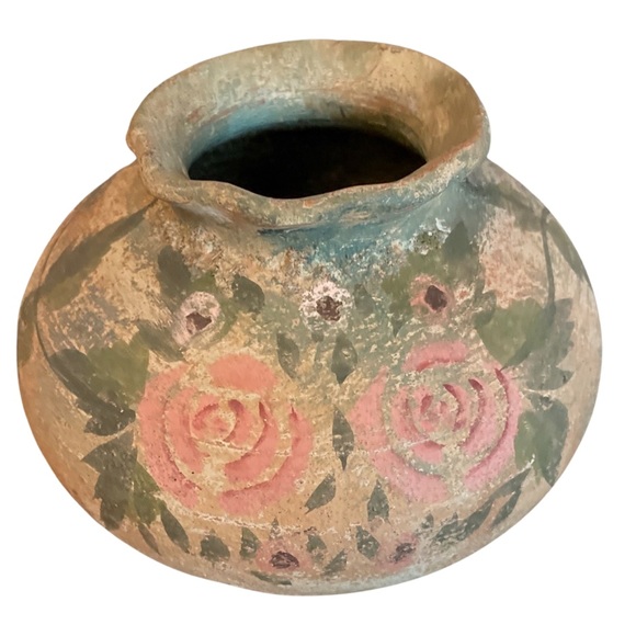 unbranded | Accents | Vintage Hand Painted Pottery Rustic Floral | Poshmark